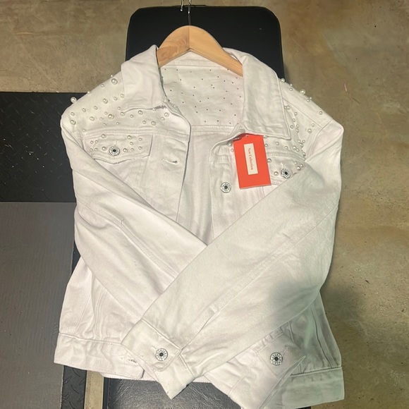 Jackets & Coats | New White Pearl Detailed Denim Jacket | Poshmark